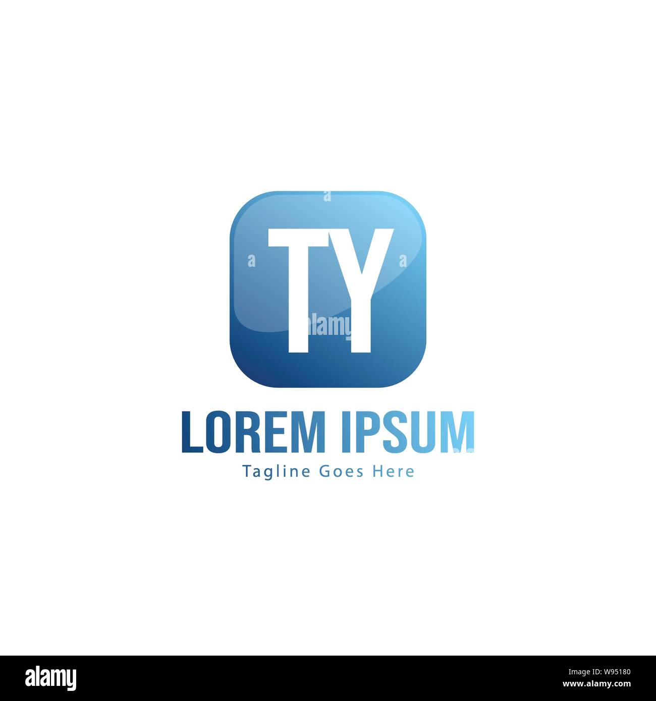 Initial TY logo template with modern frame. Minimalist TY letter logo ...