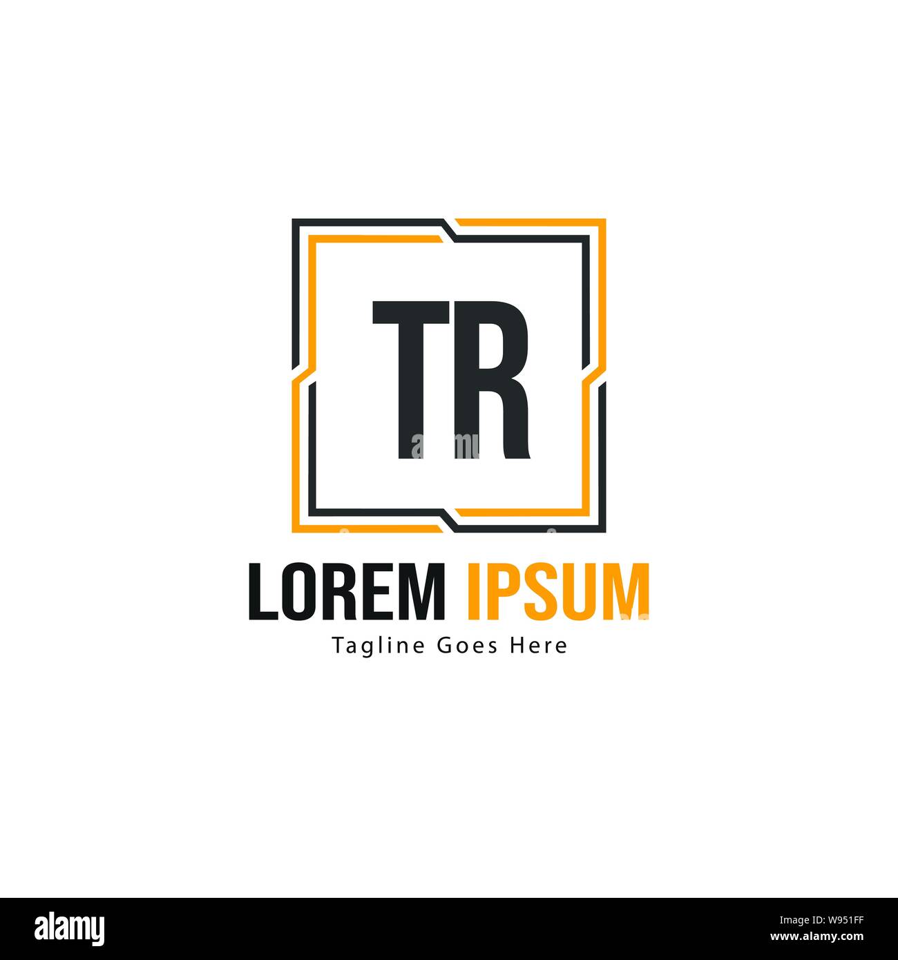 Initial TR logo template with modern frame. Minimalist TR letter logo ...