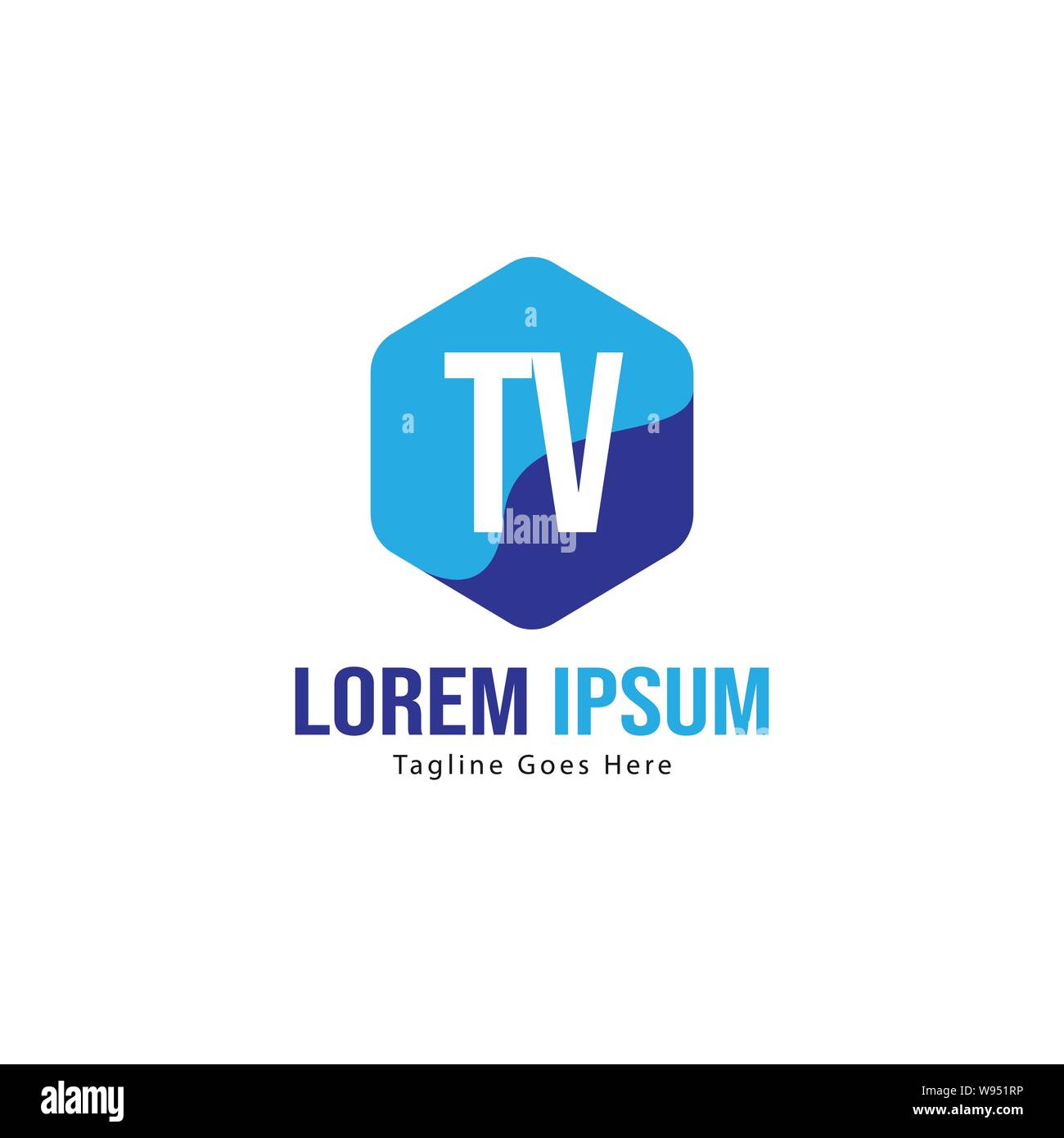 Initial TV logo template with modern frame. Minimalist TV letter logo ...