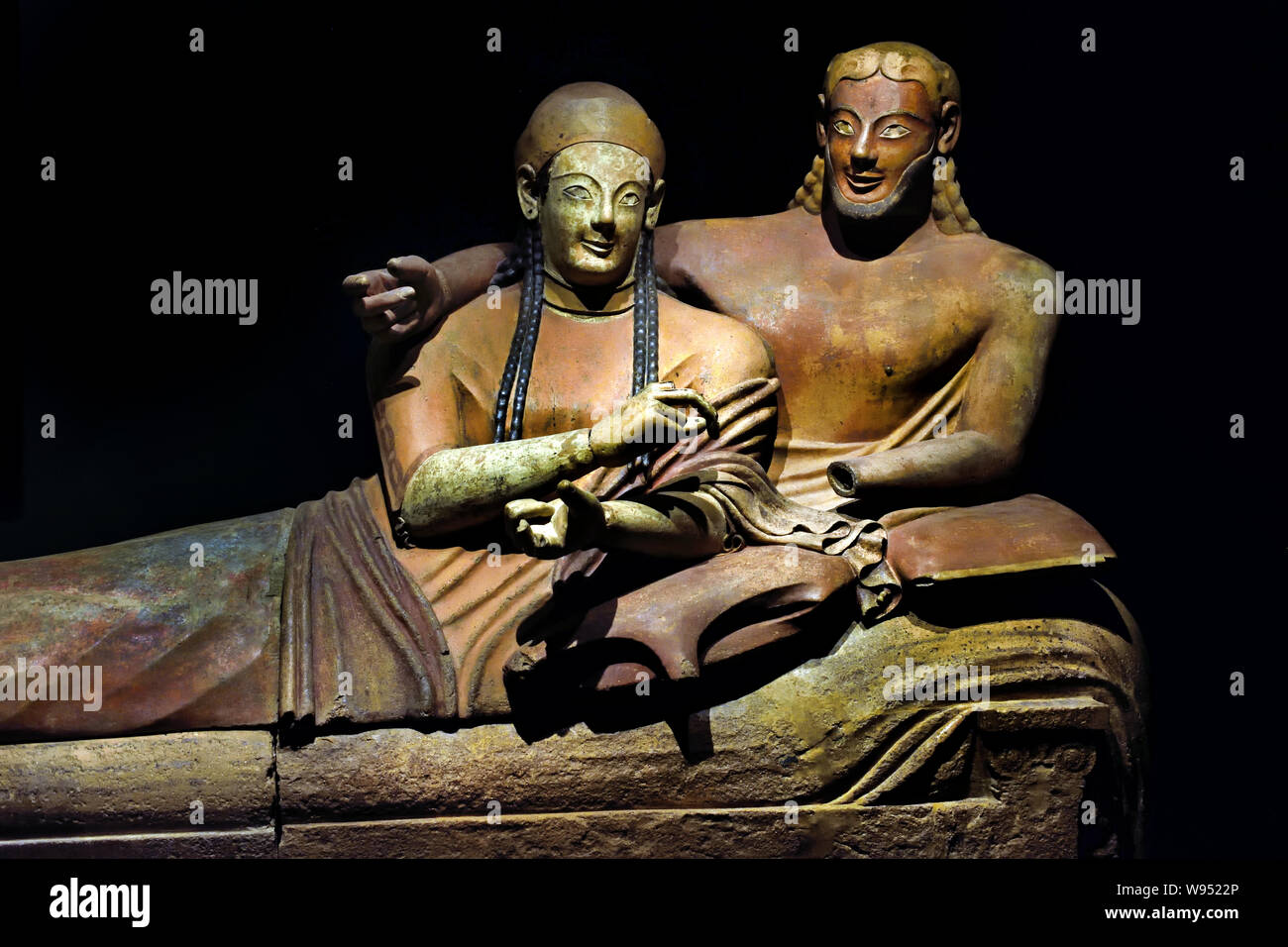 Tomb Sarcophagus of a couple terracotta 6th century BC The Etruscans ...