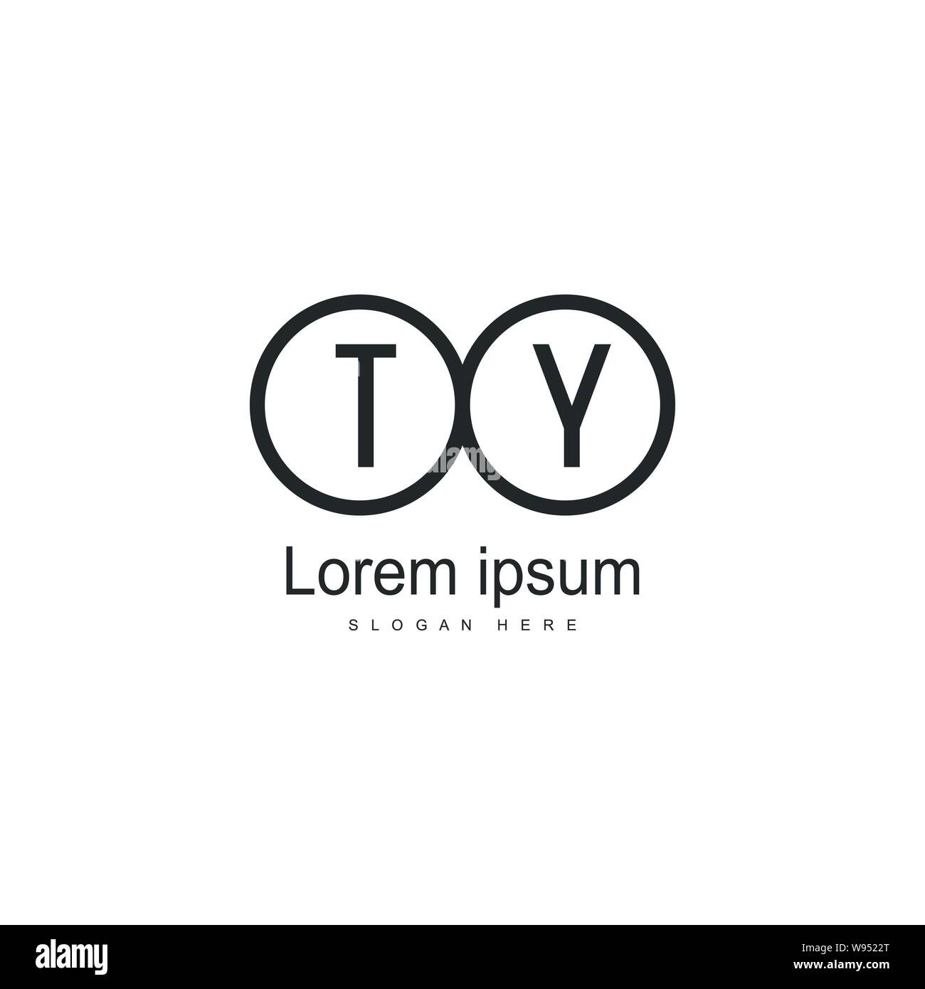 Initial TY logo template with modern frame. Minimalist TY letter logo ...