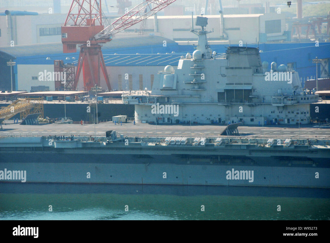The Aircraft Carrier Varyag Is Pictured At A Shipyard In Dalian City Northeast Chinas Liaoning
