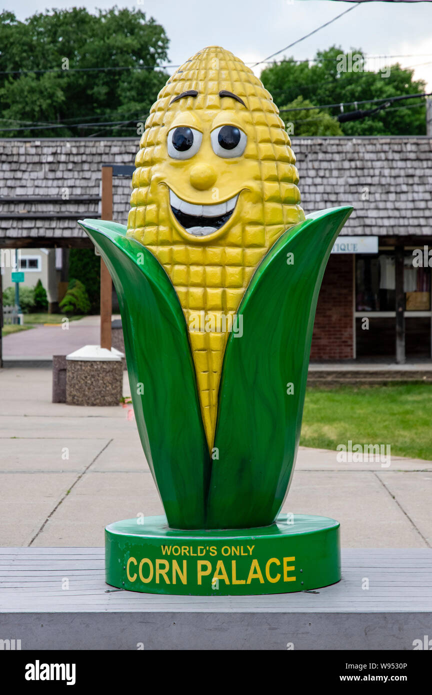 Ear of corn display at the world's only corn palace, located in ...