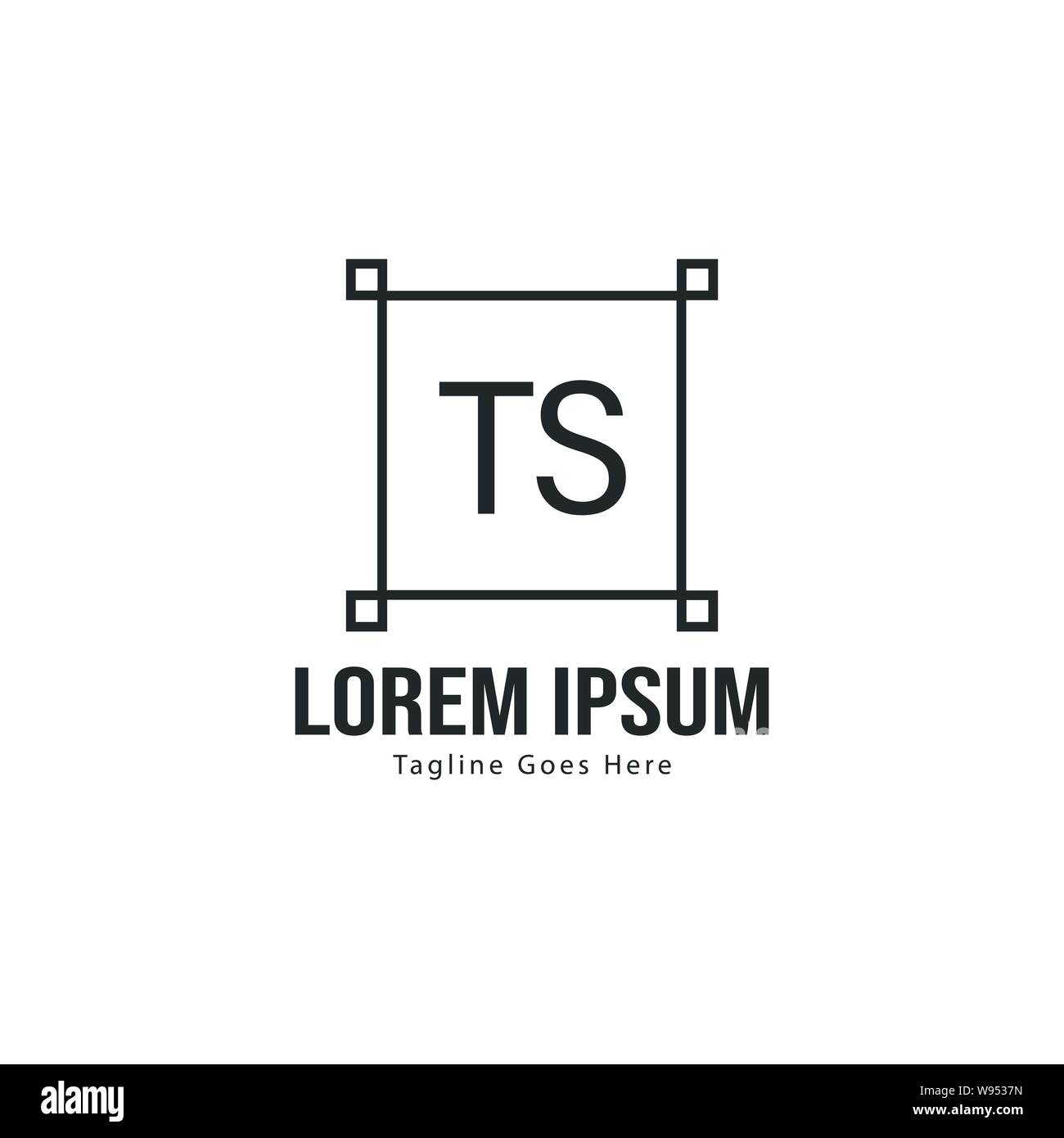 Initial TS logo template with modern frame. Minimalist TS letter logo ...