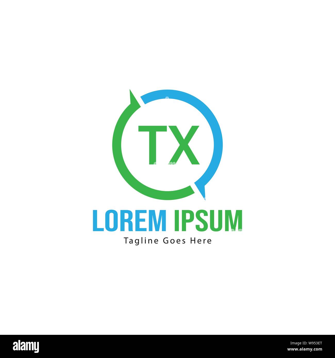 Initial TX logo template with modern frame. Minimalist TX letter logo ...