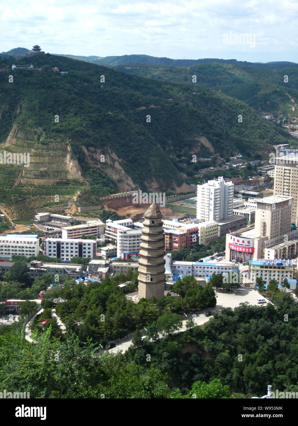 --FILE--Cityscape of YanAn city, northwest Chinas Shaanxi province, 12 ...