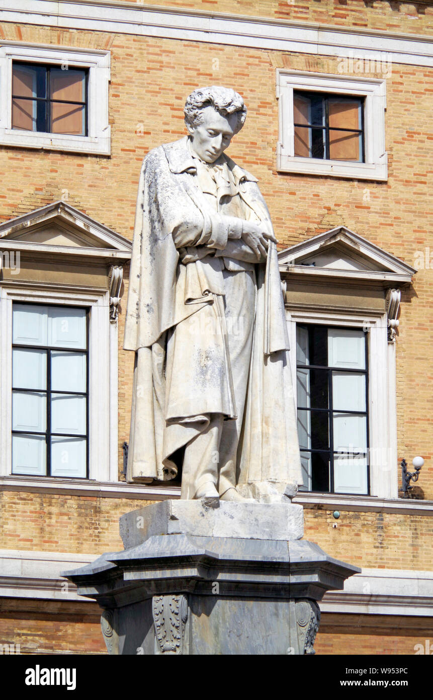 Statue of Giacomo Leopardi, in the small city of Recanati, Italy ...