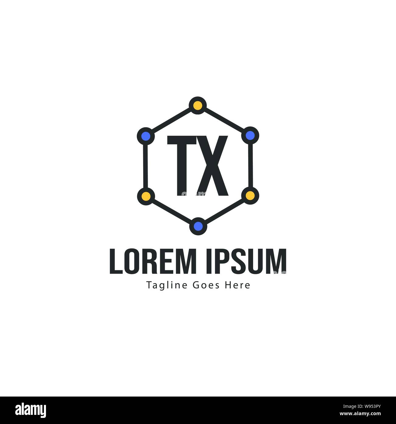 Initial TX logo template with modern frame. Minimalist TX letter logo vector illustration design ...