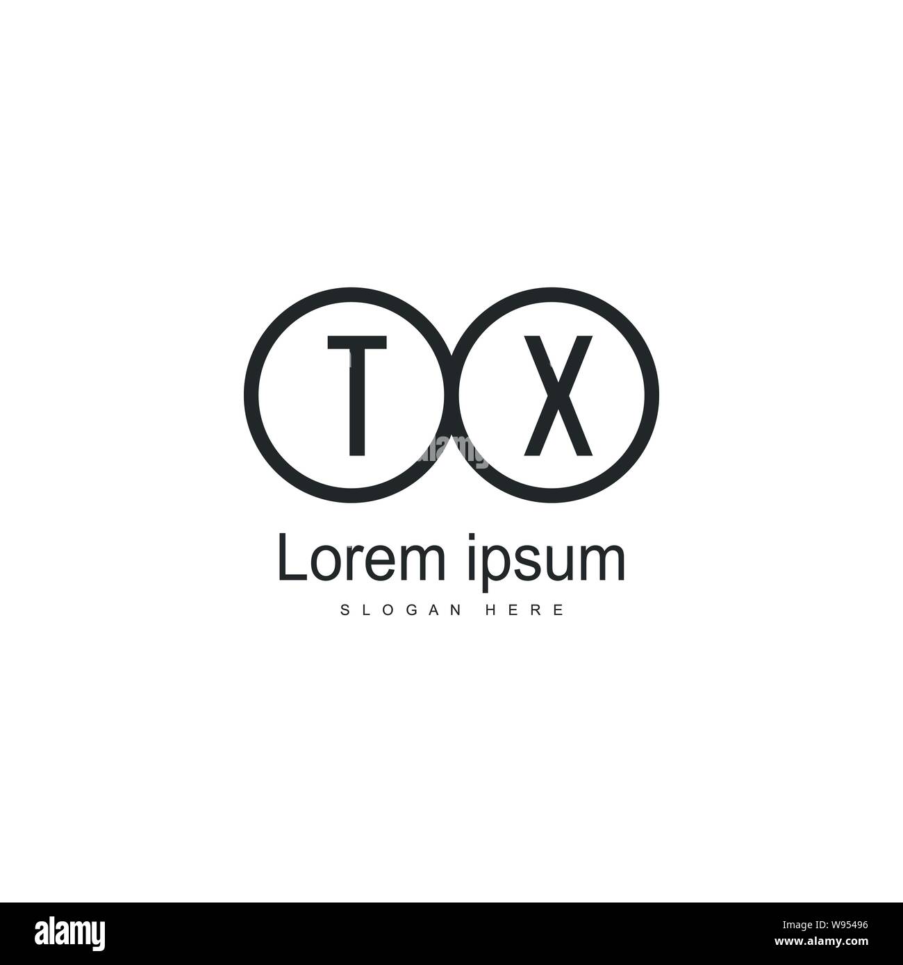 Initial TX logo template with modern frame. Minimalist TX letter logo ...