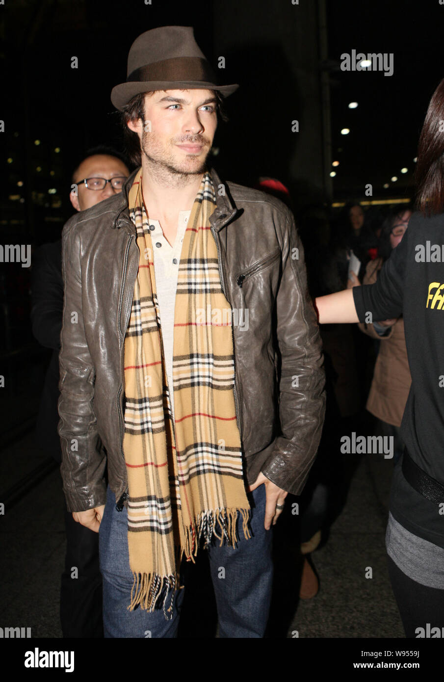 American actor Ian Somerhalder arrives at the Shanghai Pudong ...