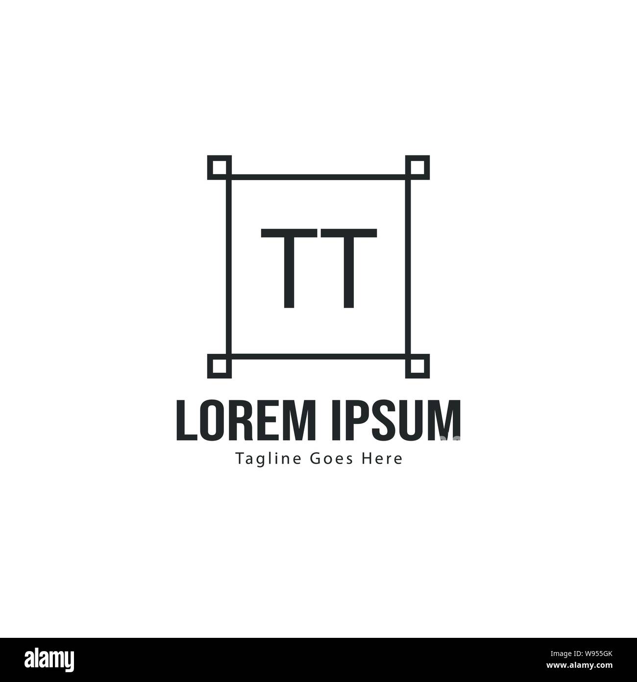 Initial TT logo template with modern frame. Minimalist TT letter logo ...