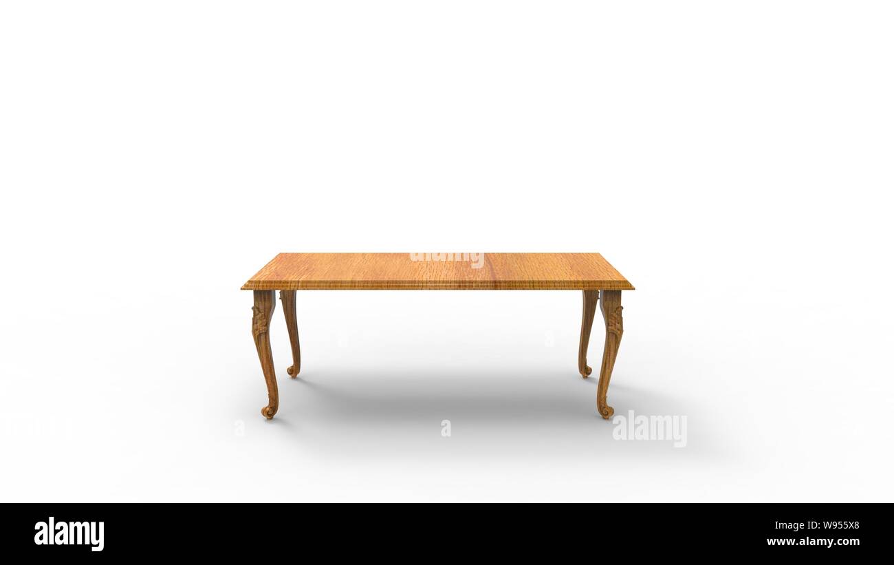 Classic vintage table isolated in white background Stock Photo - Alamy