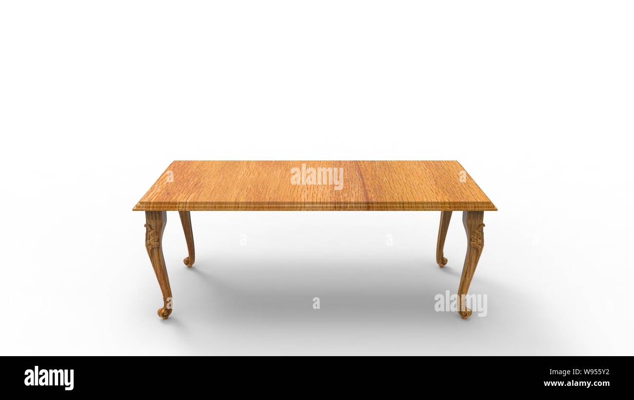 Classic vintage table isolated in white background Stock Photo - Alamy