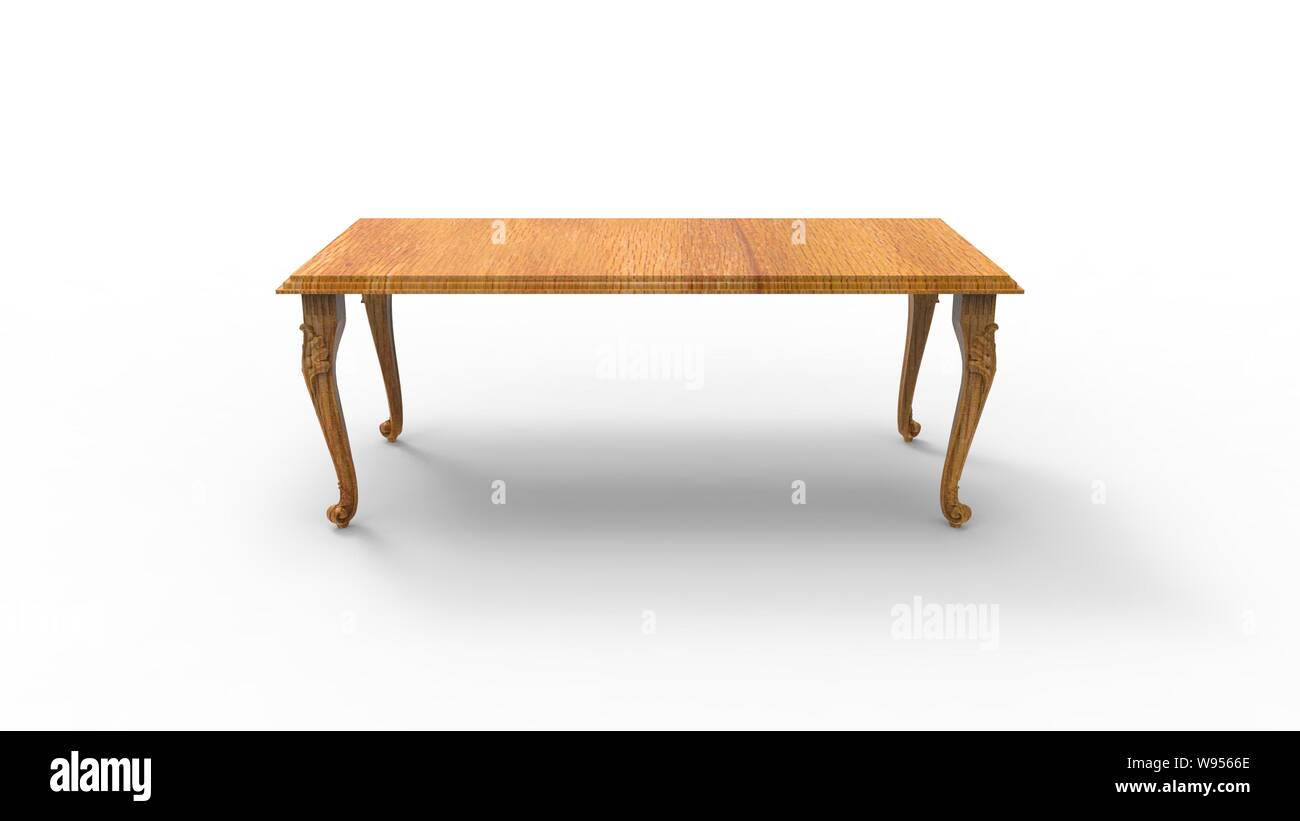 Classic vintage table isolated in white background Stock Photo - Alamy