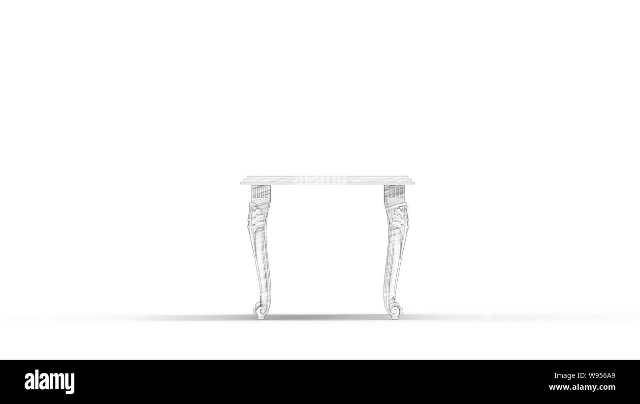 Classic vintage table isolated in white background Stock Photo - Alamy