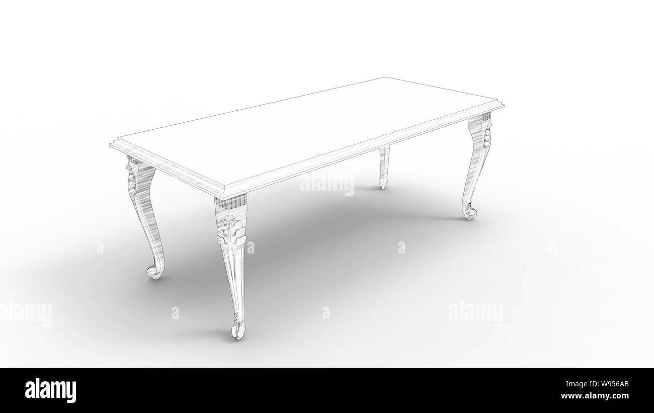 Classic vintage table isolated in white background Stock Photo - Alamy