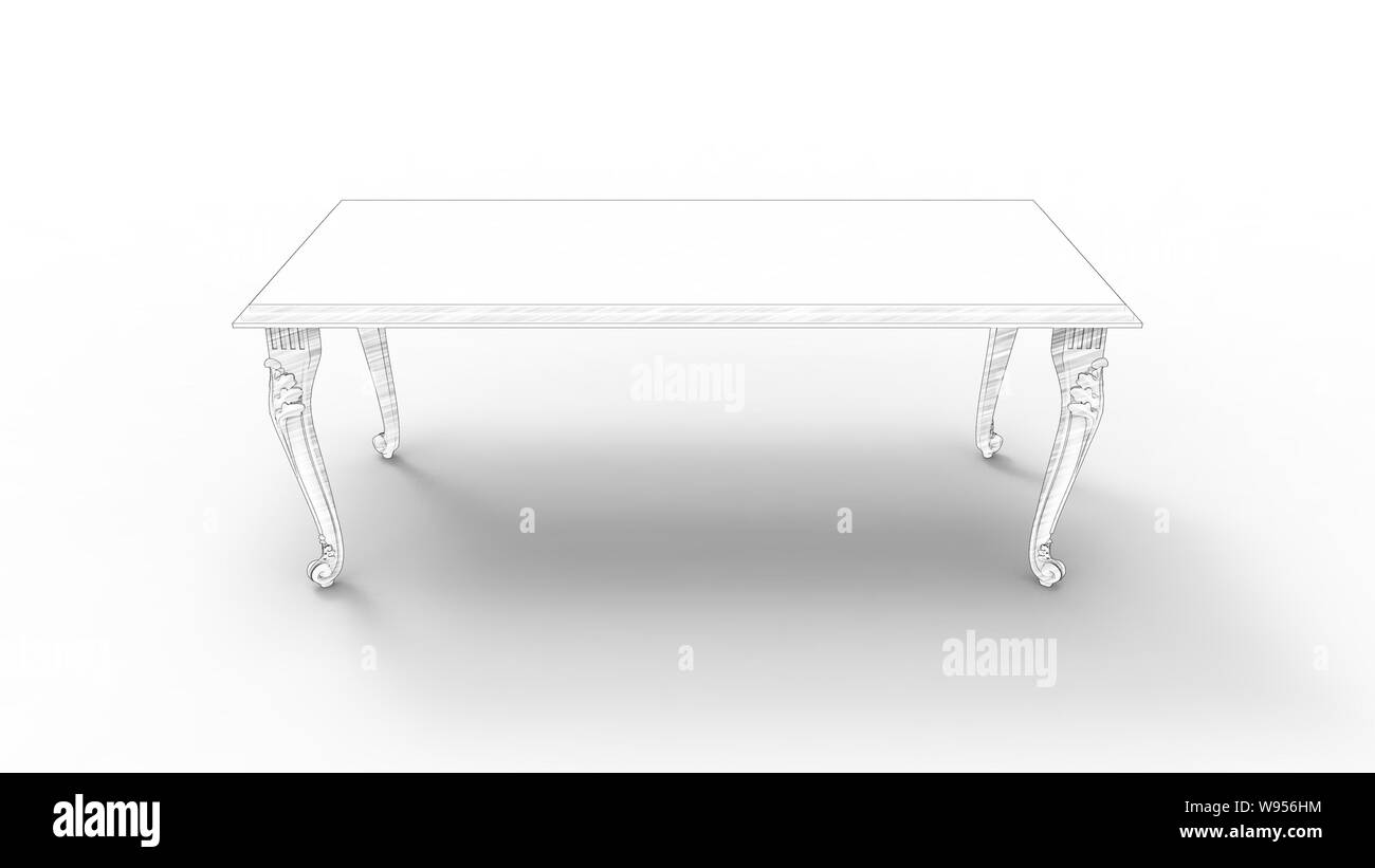 Classic vintage table isolated in white background Stock Photo - Alamy