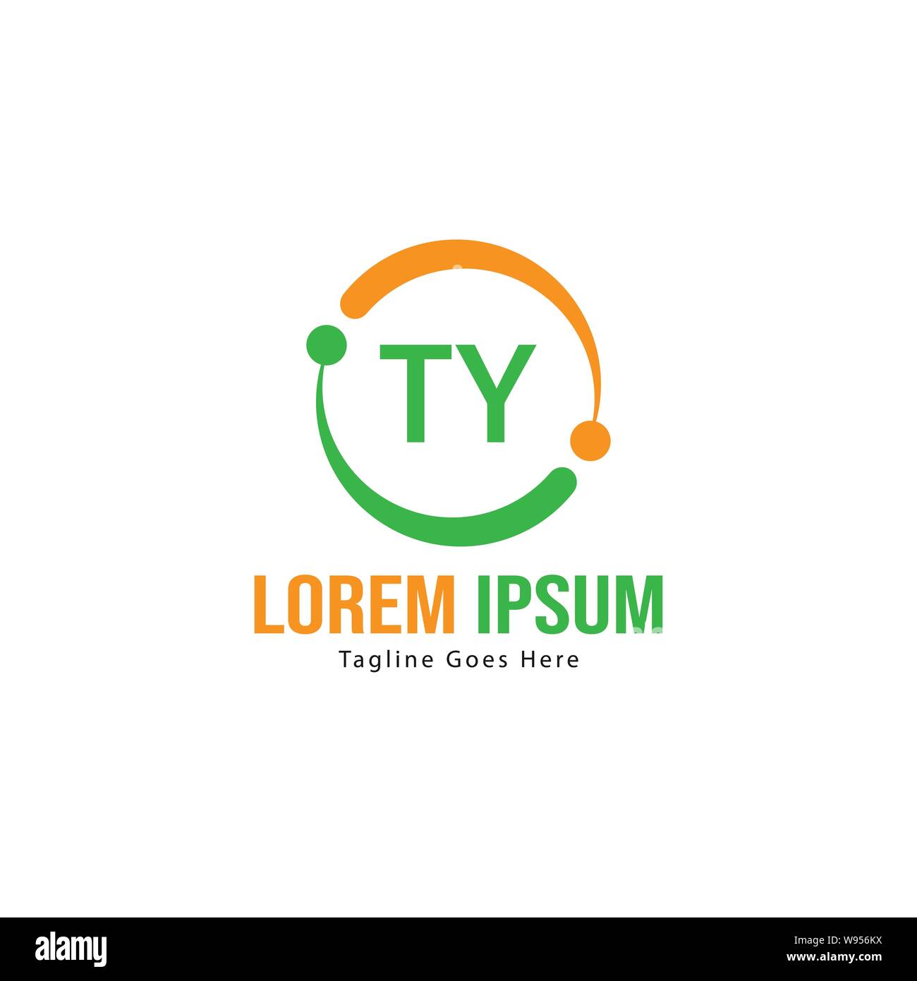 Initial TY logo template with modern frame. Minimalist TY letter logo ...