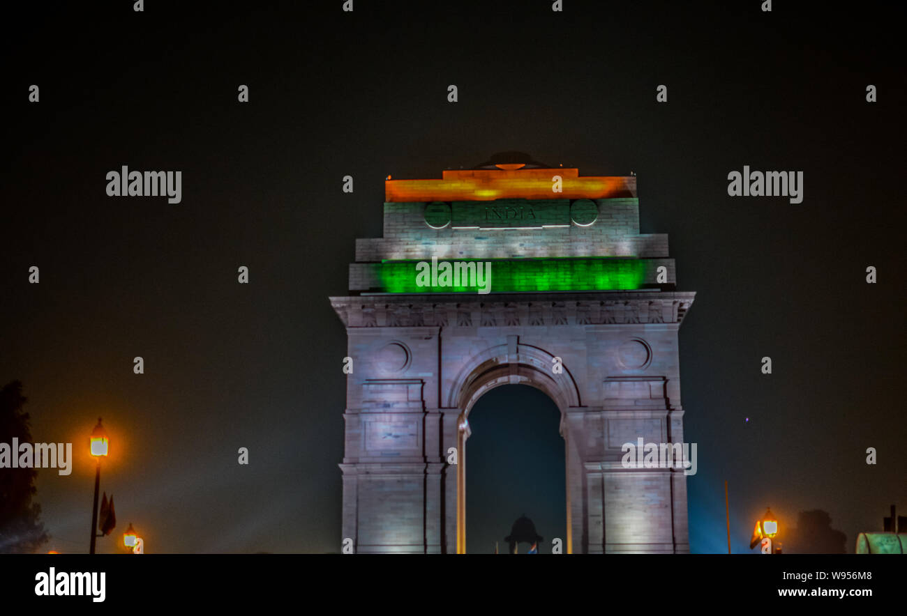 Beautiful night landscape of India gate near Rajpath in New Delhi India ...