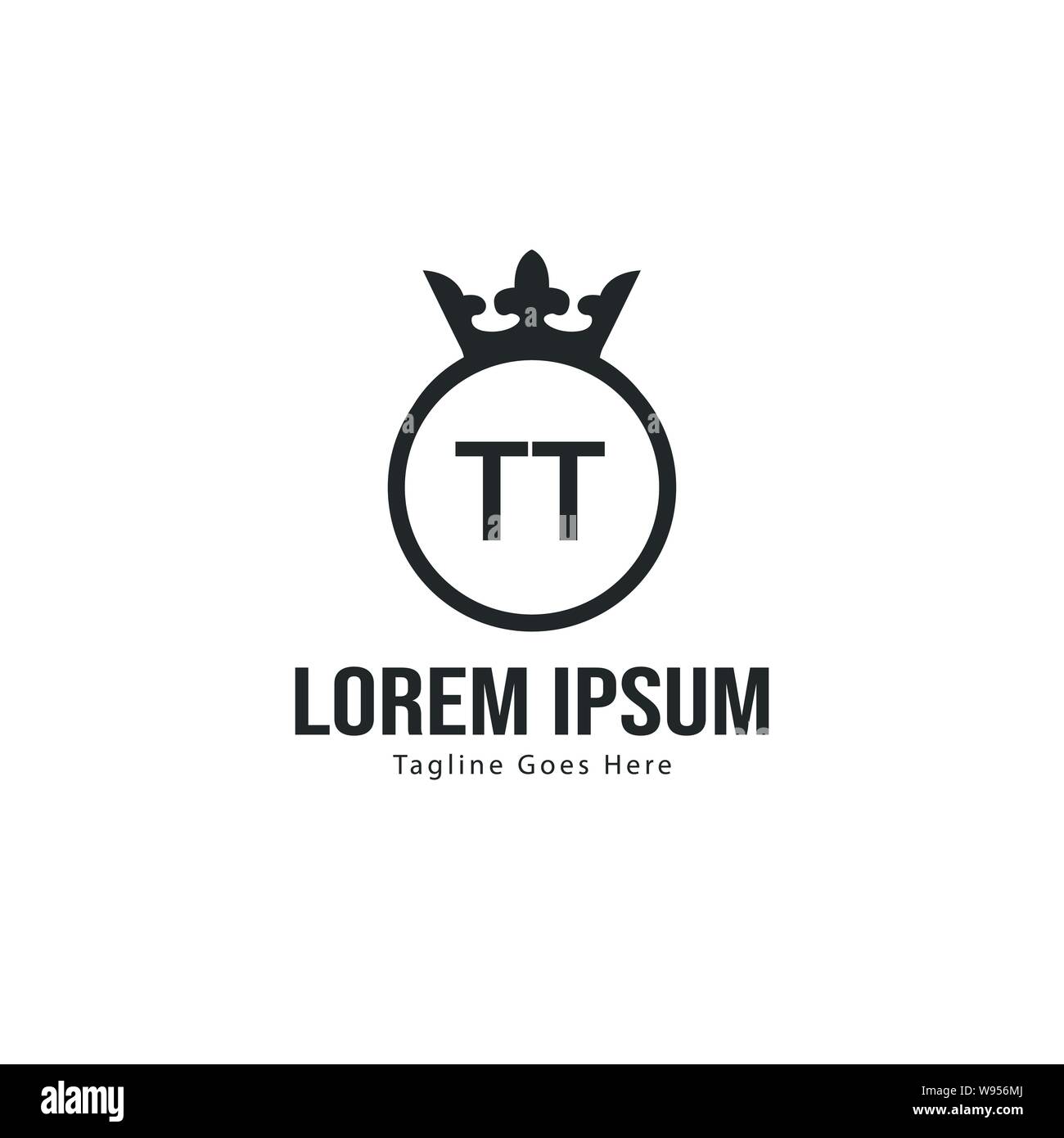 Initial TT logo template with modern frame. Minimalist TT letter logo ...