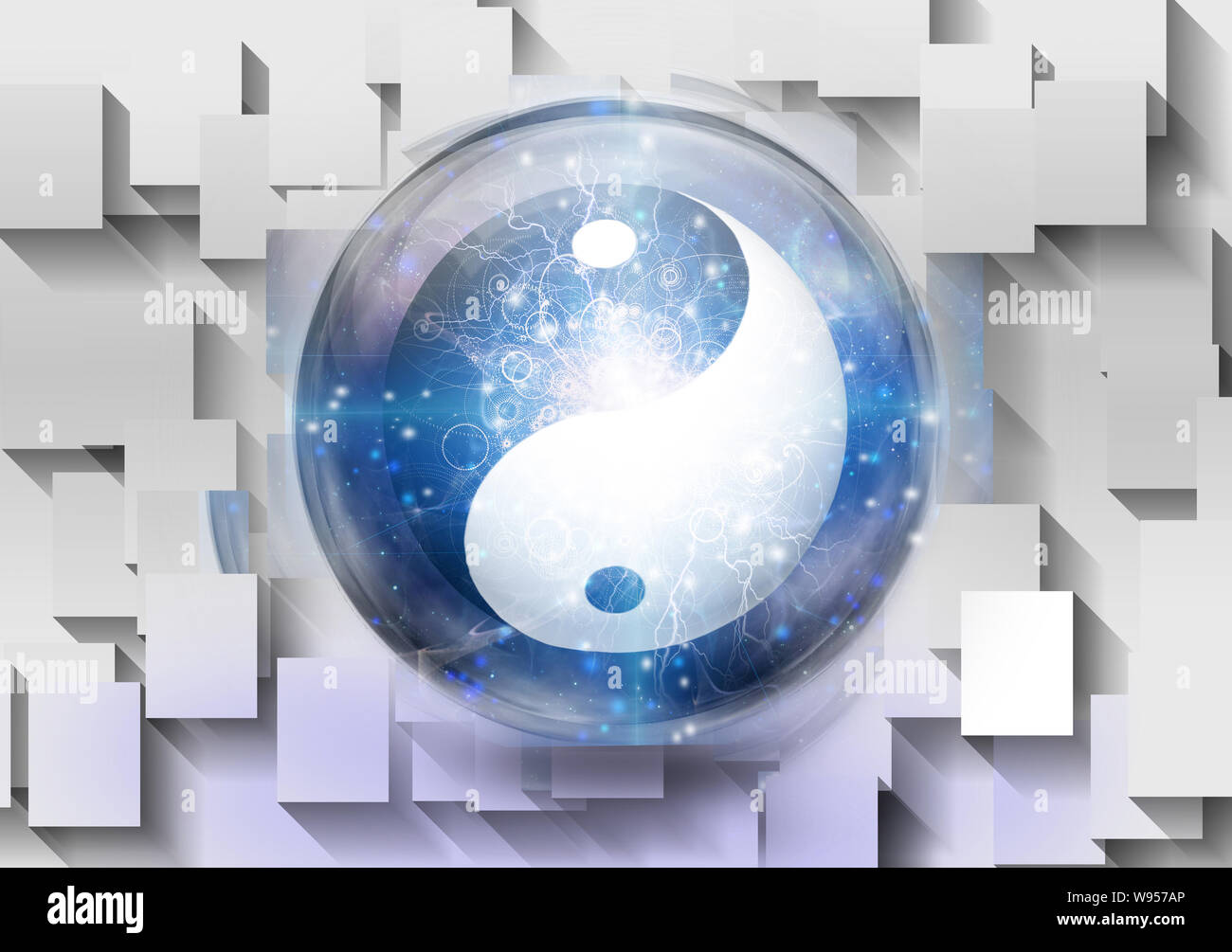 Yin yang glass 3d icon hi-res stock photography and images - Alamy