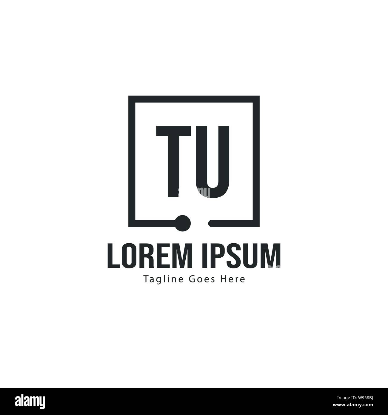 Initial TU logo template with modern frame. Minimalist TU letter logo ...