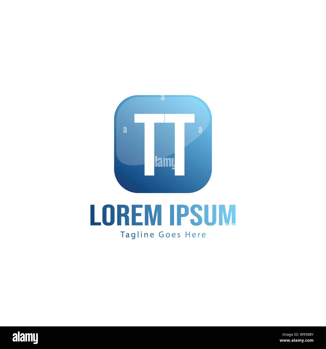 Initial TT logo template with modern frame. Minimalist TT letter logo ...