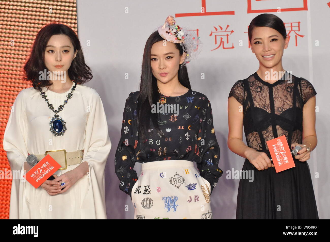 (From left) Chinese actresses Fan Bingbing, Huo Siyan and Kong Wei ...