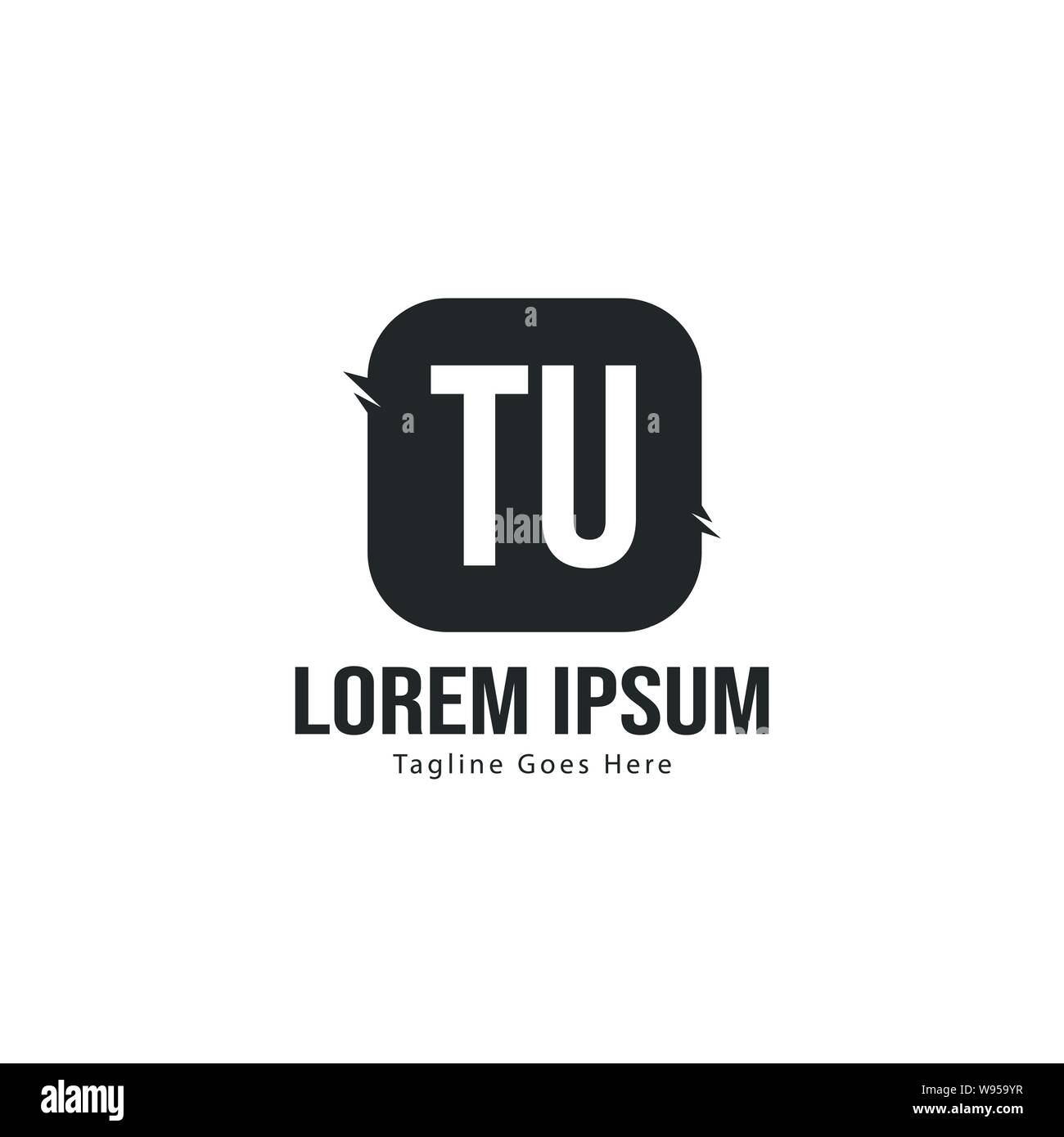 Initial TU logo template with modern frame. Minimalist TU letter logo ...