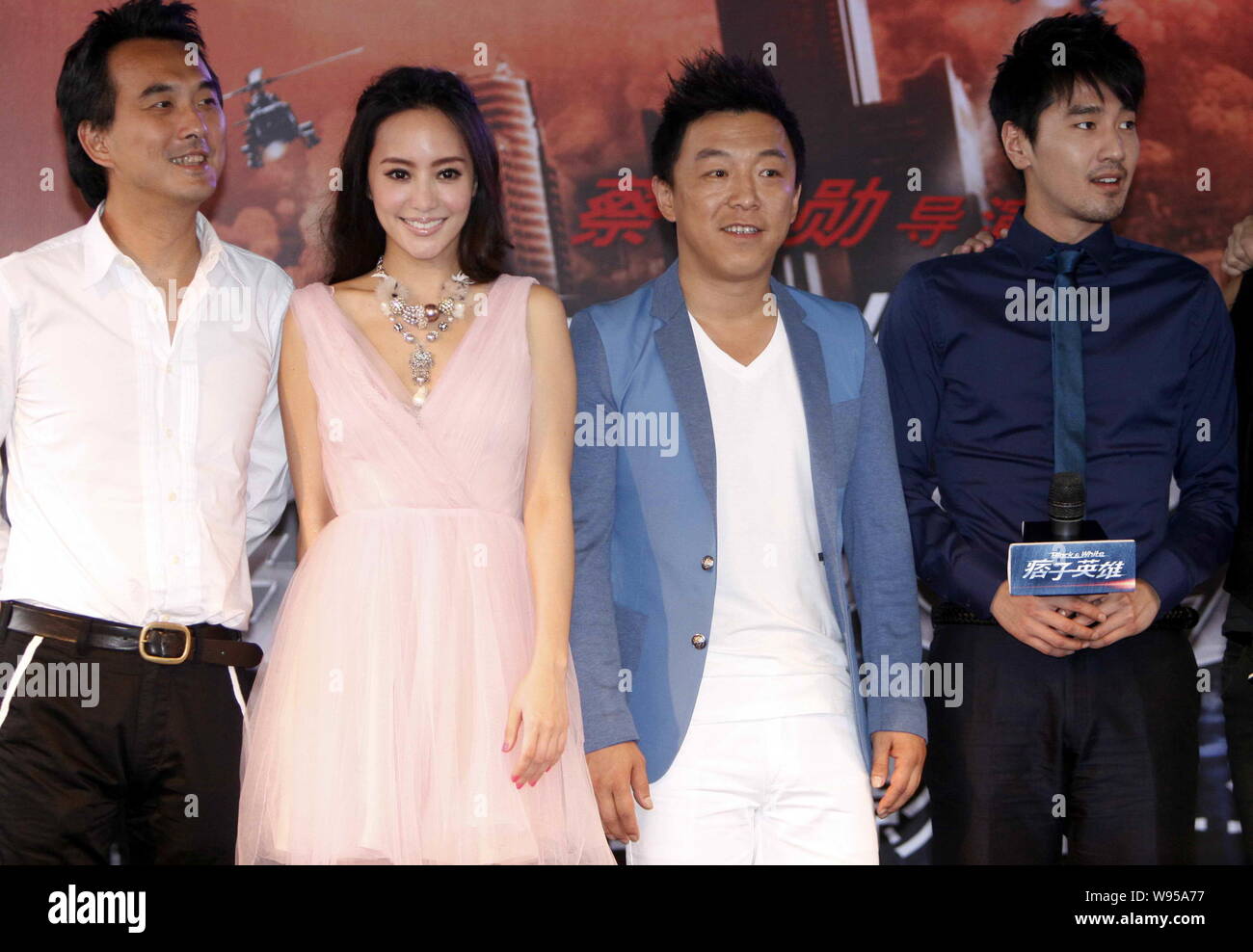 (From right) Taiwanese actor Mark Chao, Chinese actor Huang Bo ...
