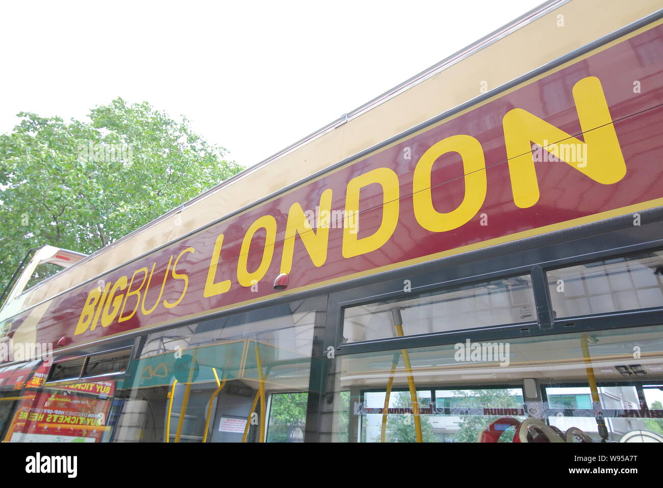 Big Bus tourist bus sightseeing double decker sign London UK Stock ...