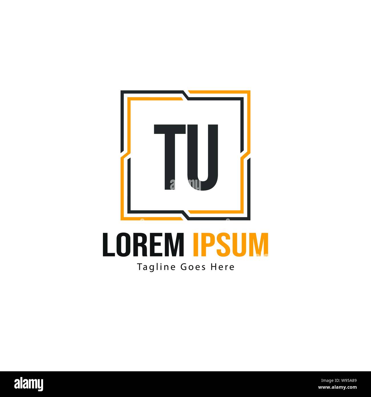 Initial TU logo template with modern frame. Minimalist TU letter logo ...