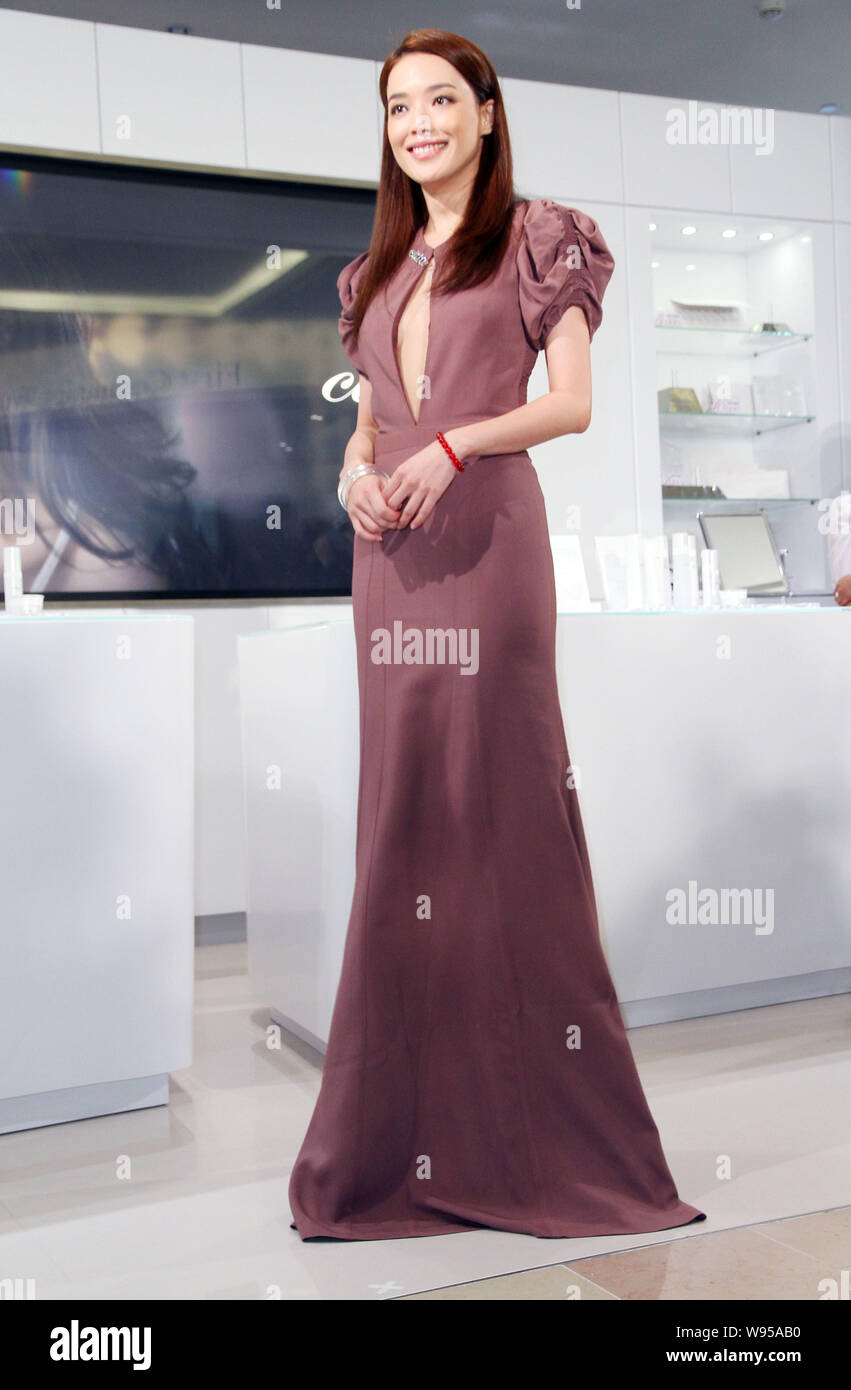 Taiwanese actress Shu Qi smiles during a promotional activity for the ...