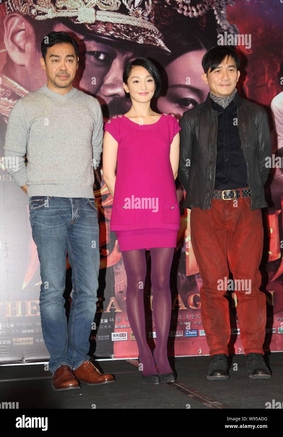 (From left) Hong Kong actor Sean Andy, Chinese actress Zhou Xun, and ...