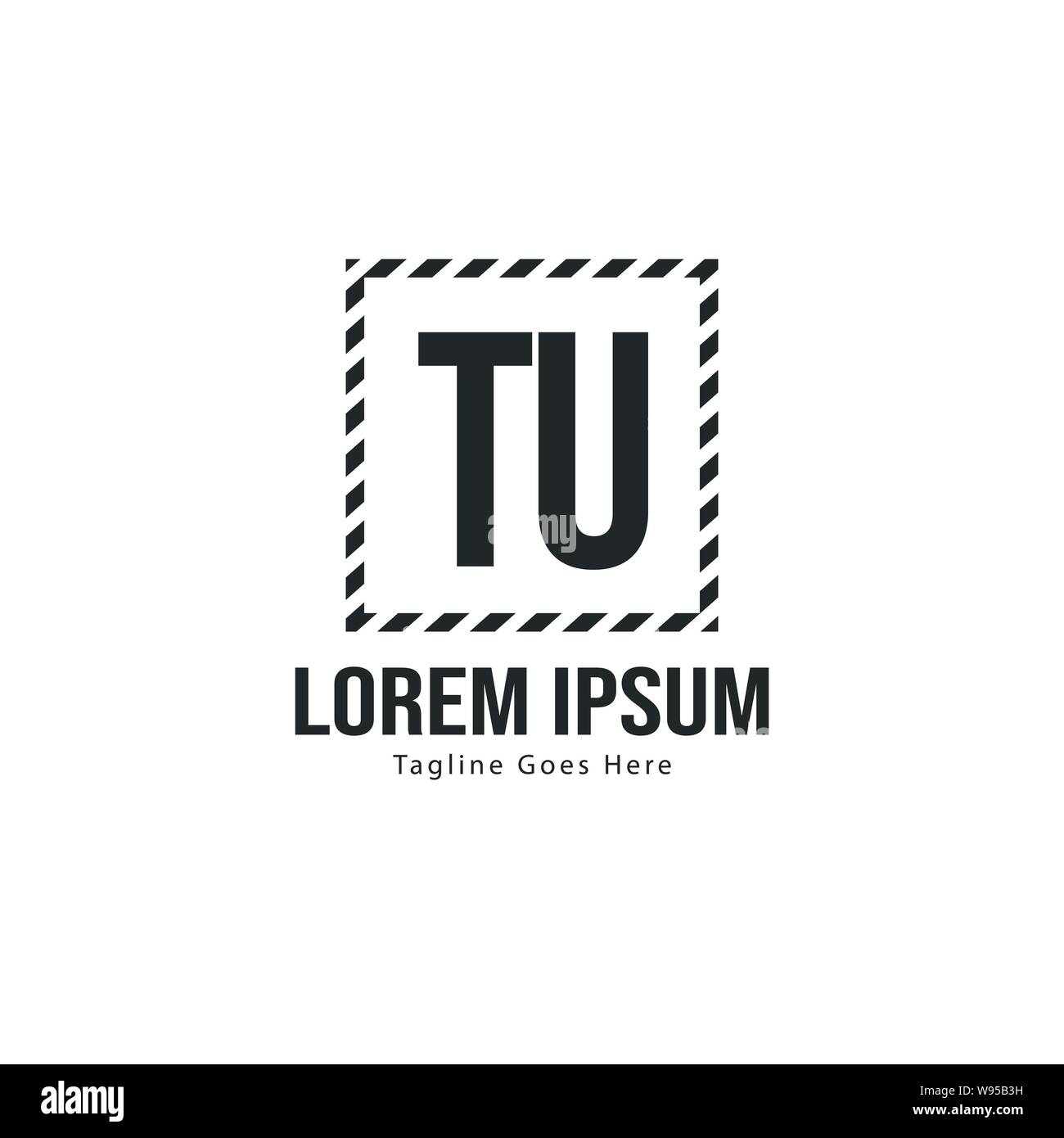 Initial TU logo template with modern frame. Minimalist TU letter logo ...