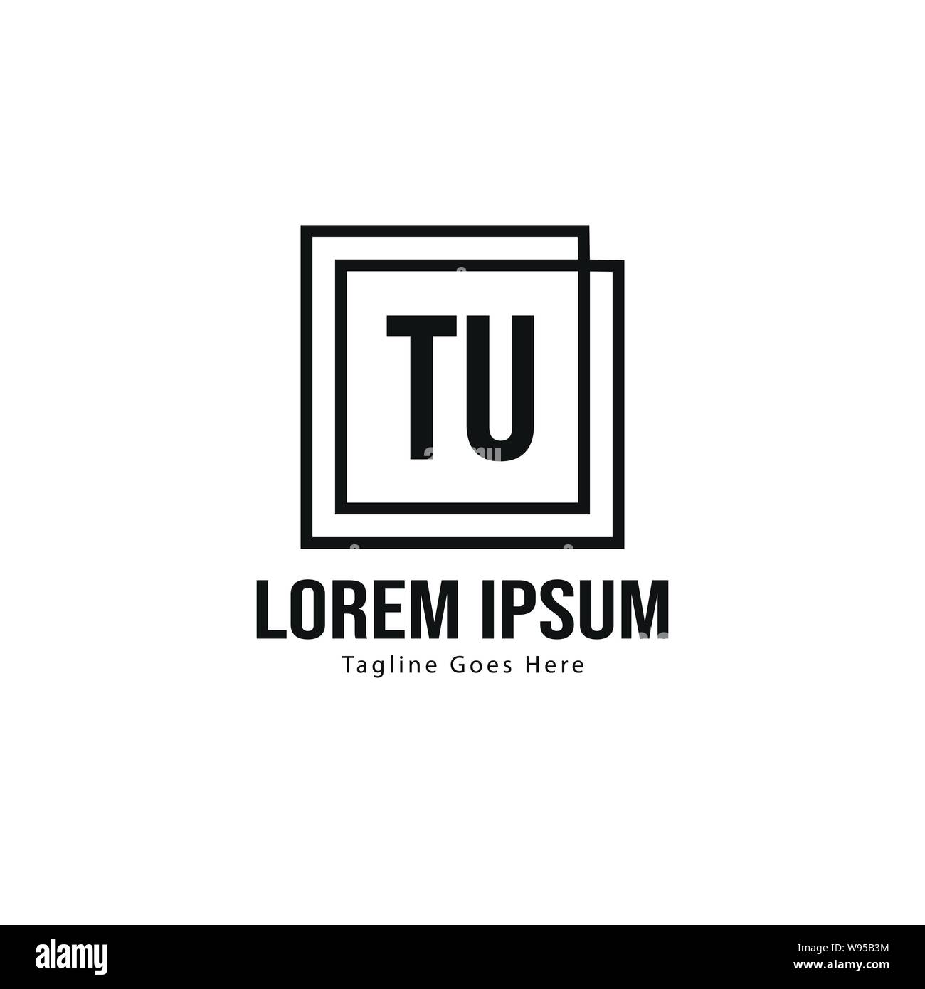Initial TU logo template with modern frame. Minimalist TU letter logo ...