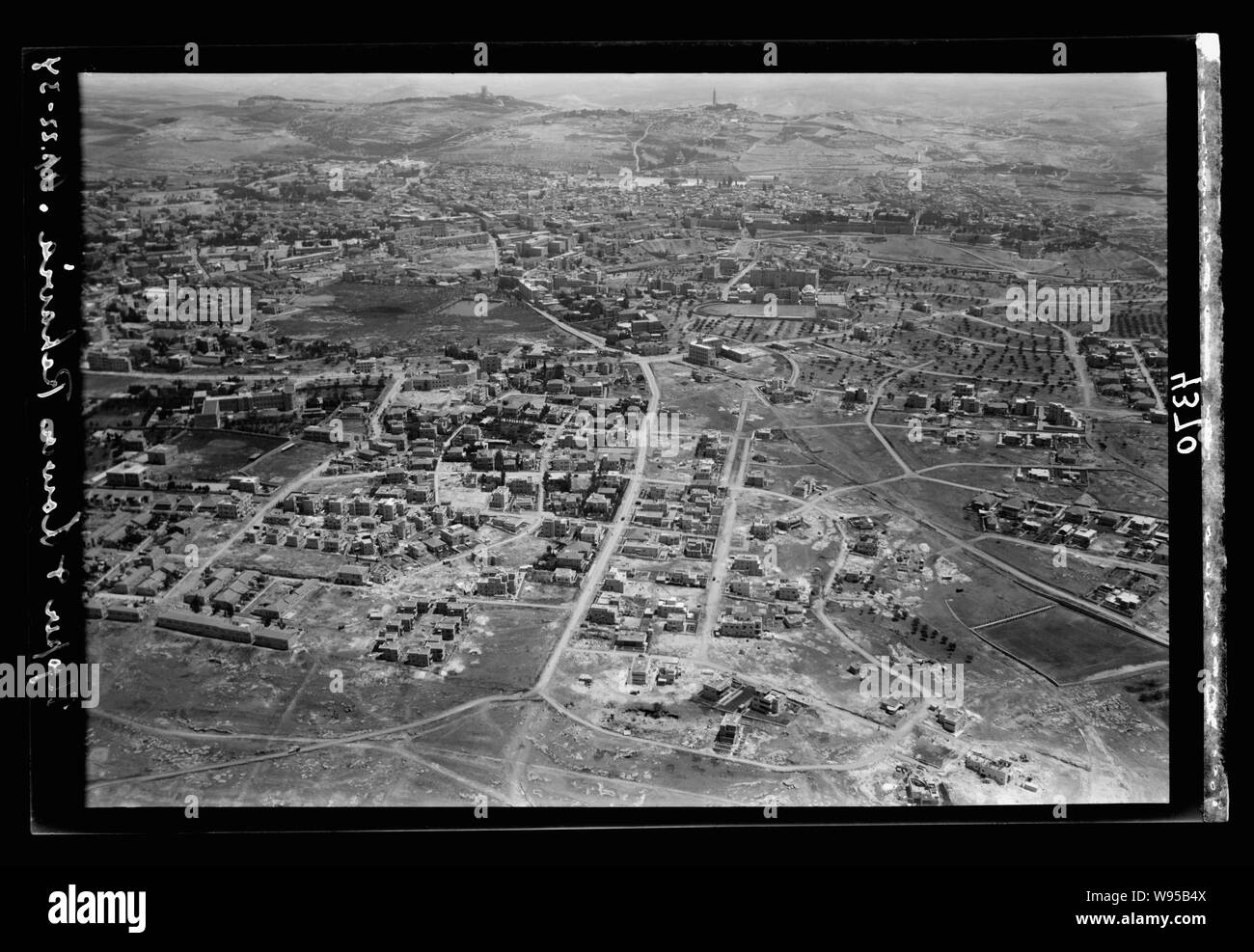 Air views of Palestine. Jerusalem from the air. Newer Jerusalem ...