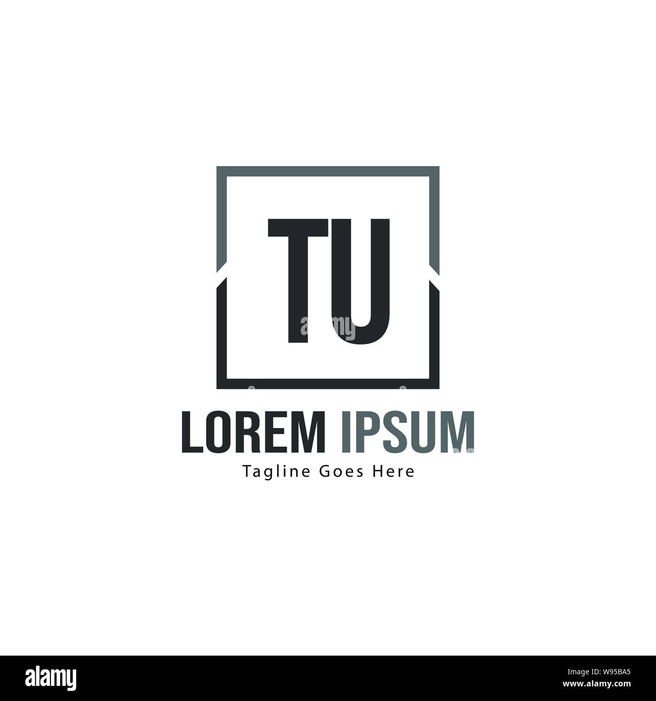 Initial TU logo template with modern frame. Minimalist TU letter logo ...