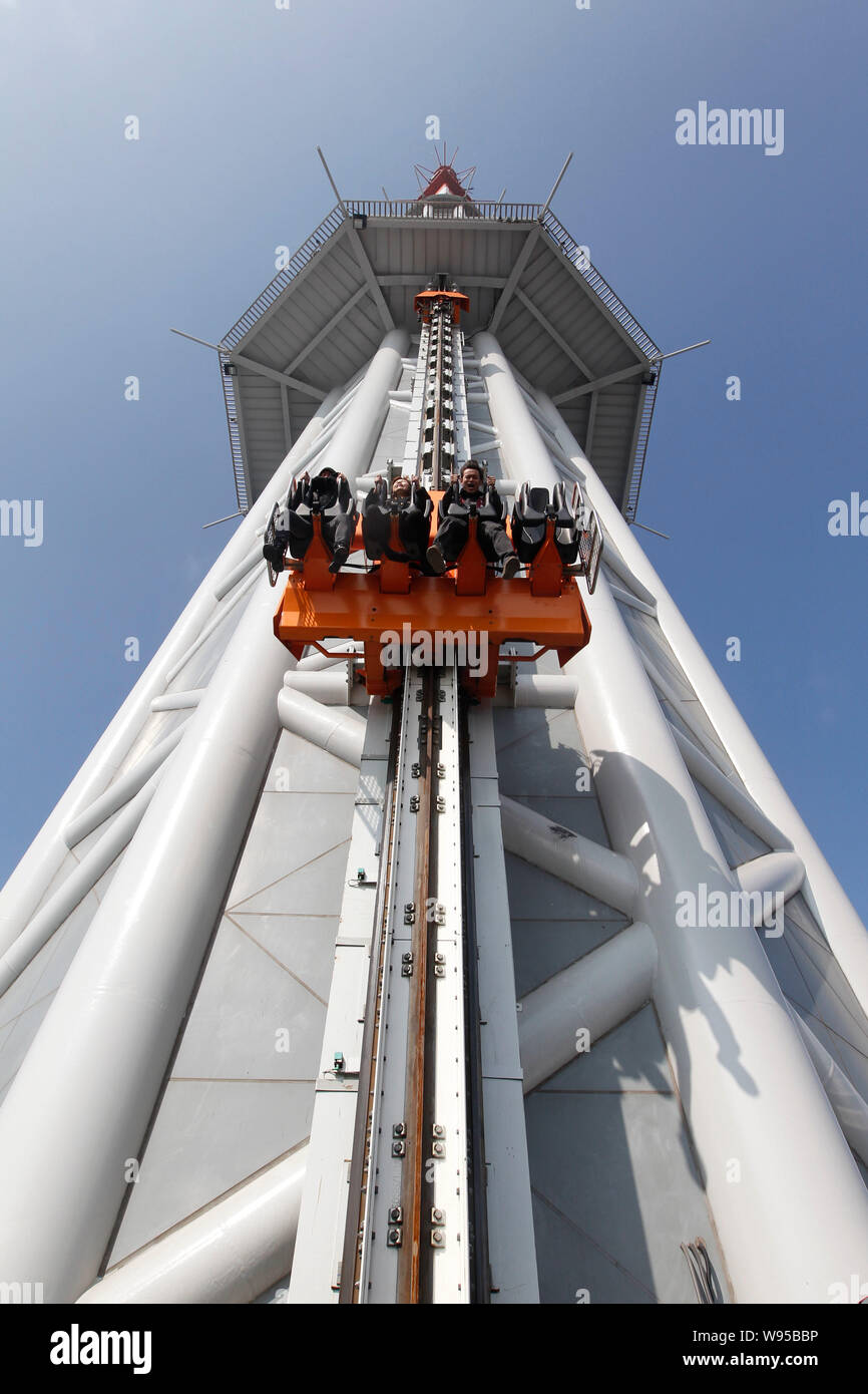 Visitors experience the worlds highest jumping machine which just ...