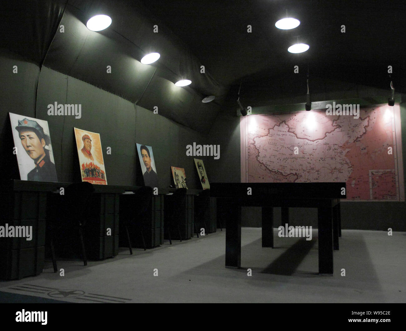 Interior of a military-themed bar, which was the former headquarters of ...