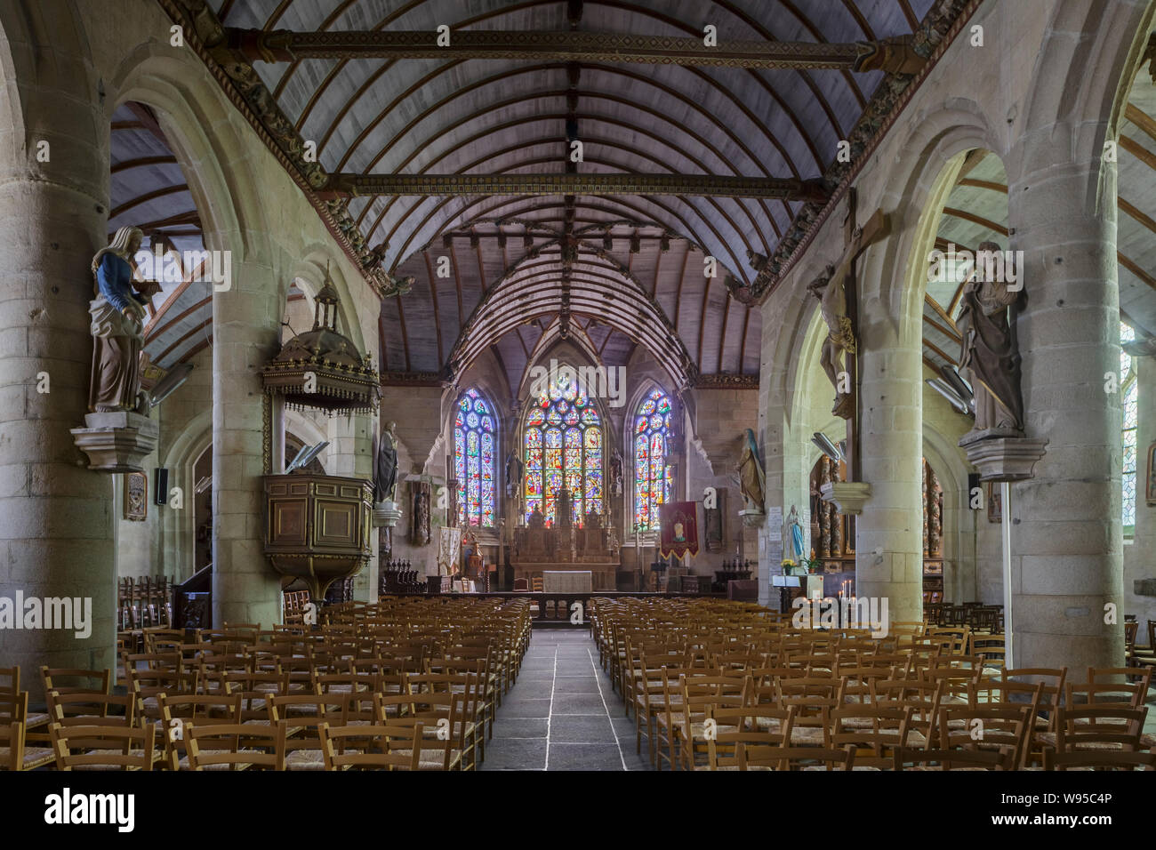 Eglise Saint Michel in Pleyben, Brittany Stock Photo - Alamy