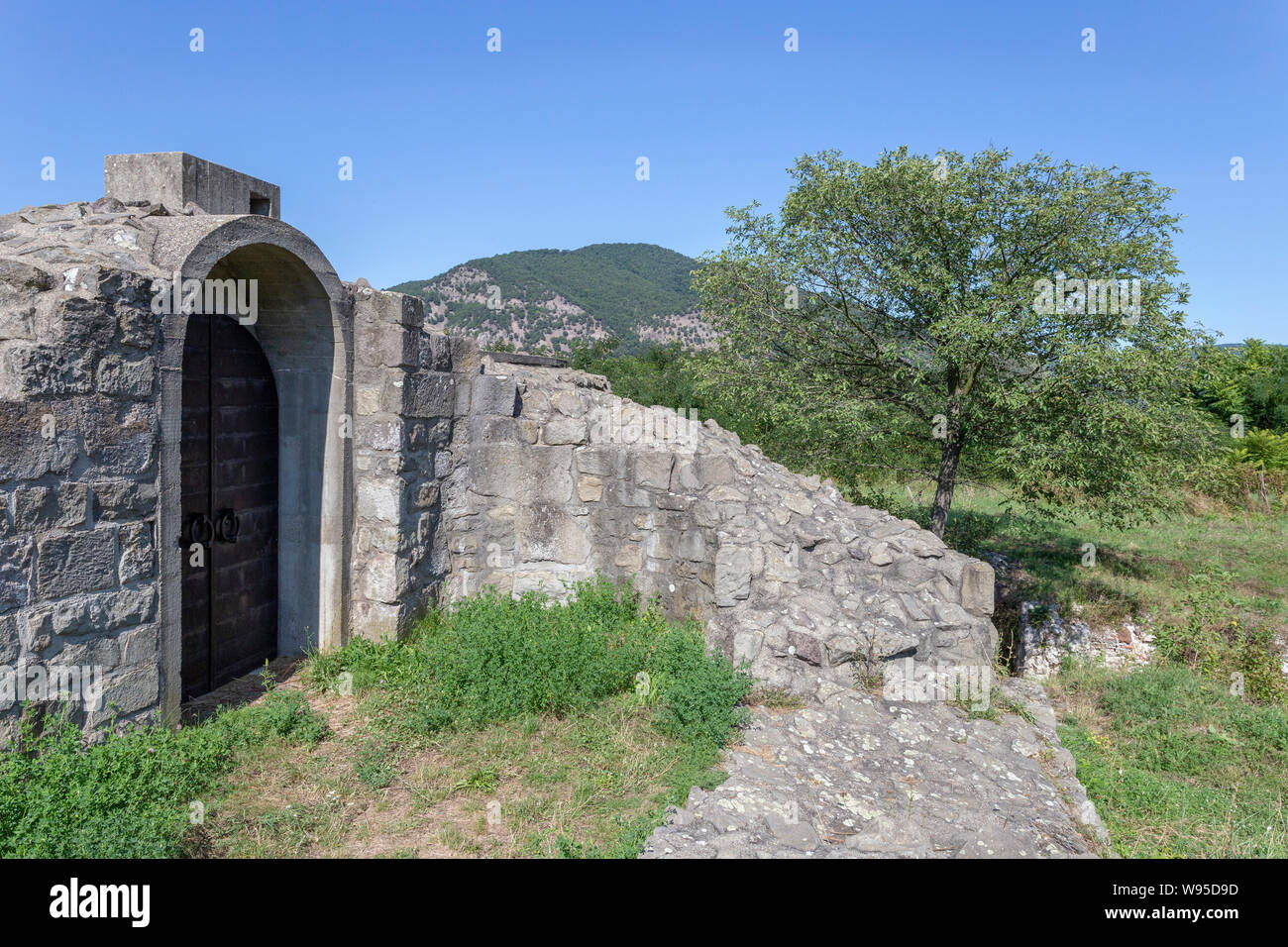 Ruins of the Domos monastery church at the Danube bend in Hungary Stock ...