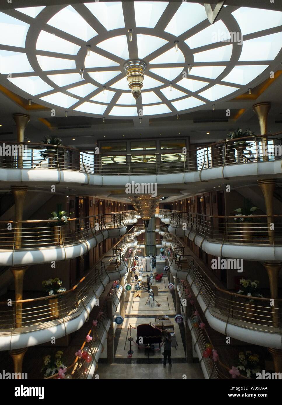Internal view of Yangtze Gold 2, the largest river cruise ship in the ...