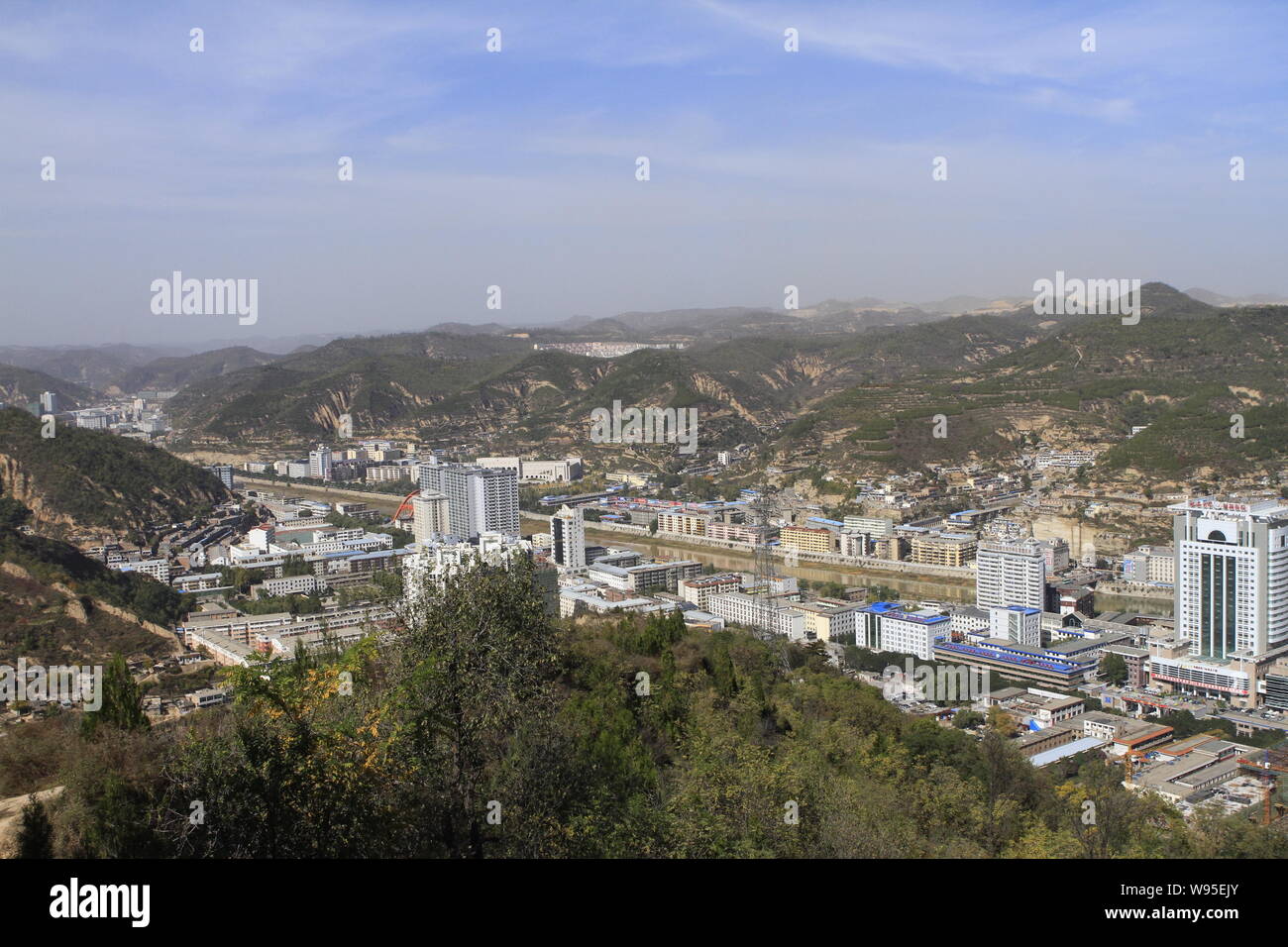 --FILE--Cityscape of YanAn city, northwest Chinas Shaanxi province, 13 ...
