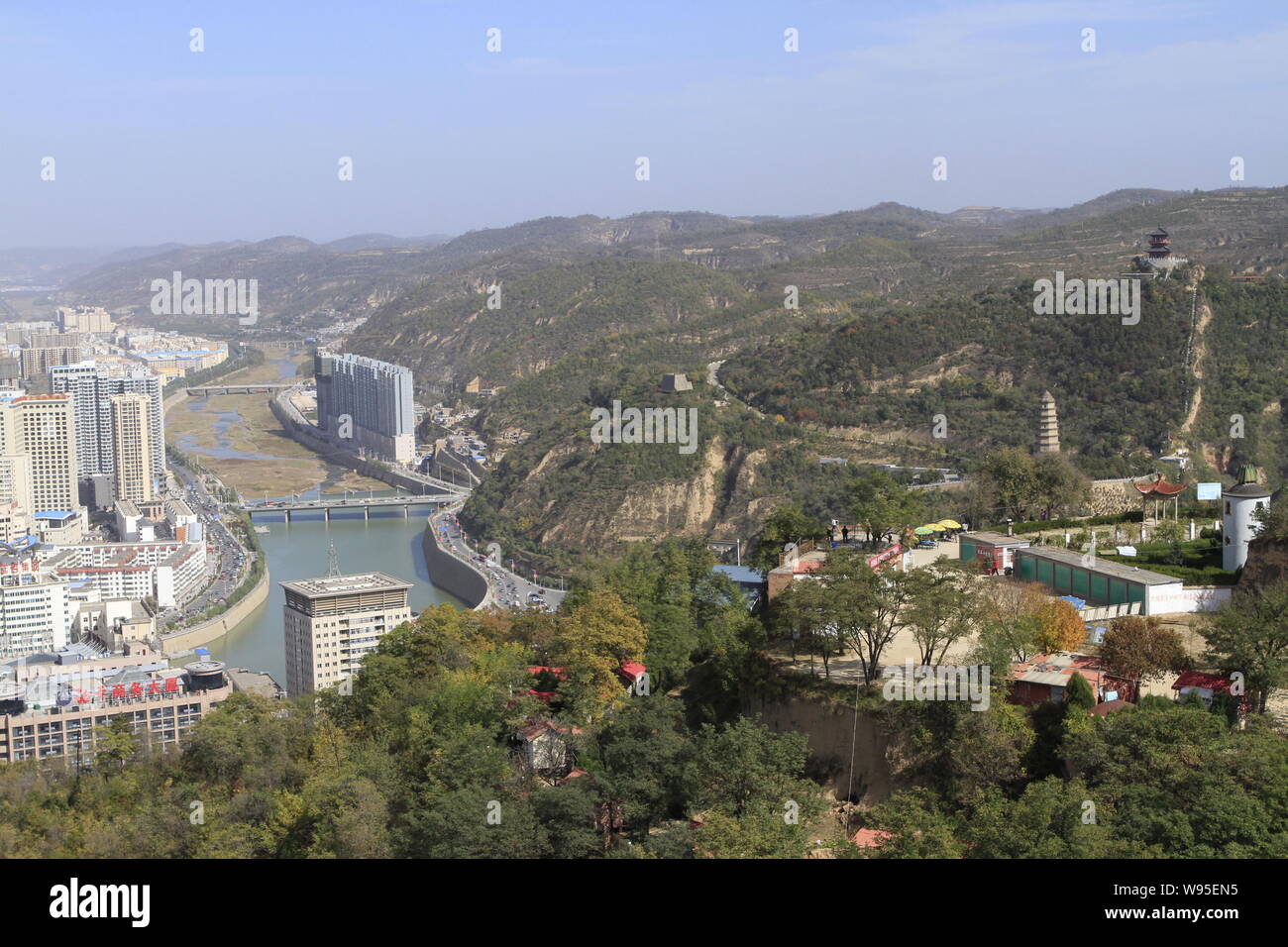 --FILE--Cityscape of YanAn city, northwest Chinas Shaanxi province, 13 ...