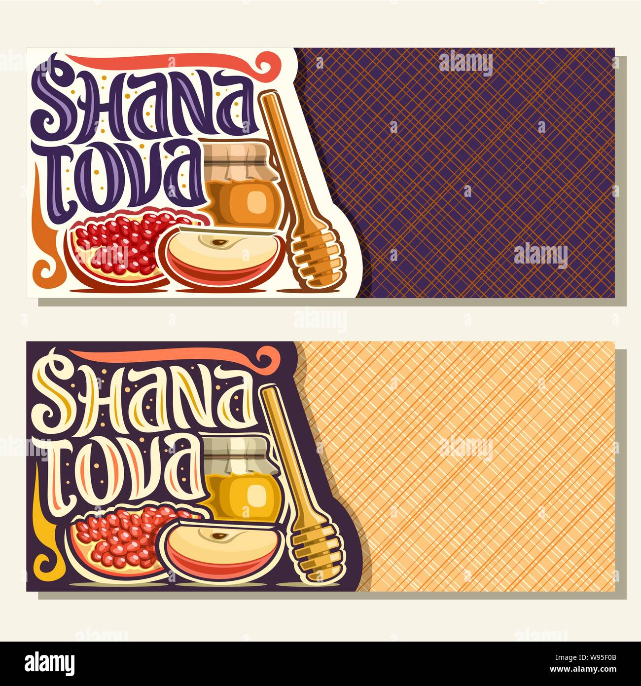Vector banners for jewish holiday Rosh Hashanah Stock Vector Image ...