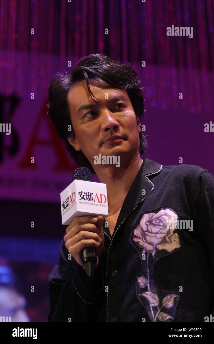 Chinese musician Li Quan speaks during the fashion activity held by AD ...