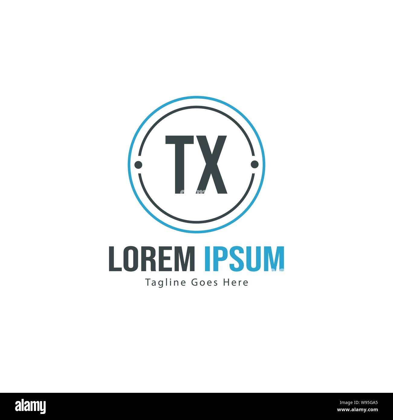 Initial TX logo template with modern frame. Minimalist TX letter logo ...