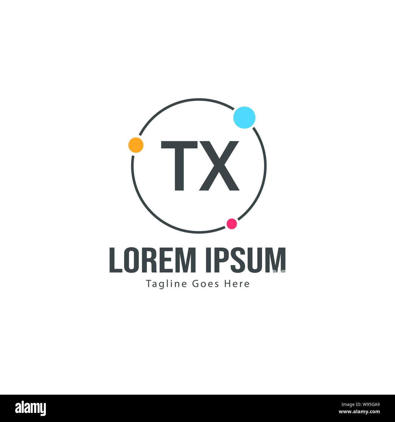 Initial TX logo template with modern frame. Minimalist TX letter logo ...