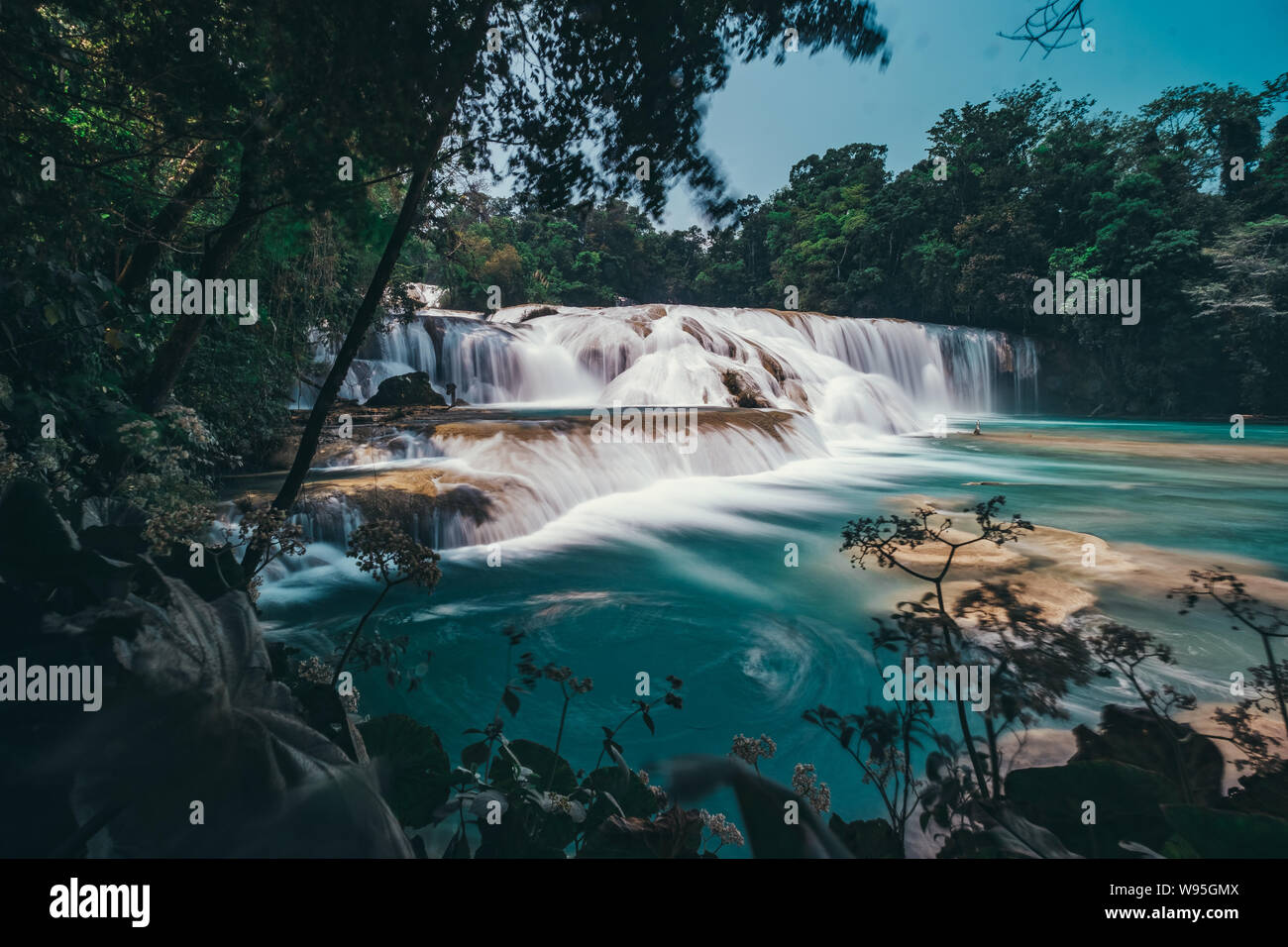 waterfall in mexico - long exposure Stock Photo - Alamy